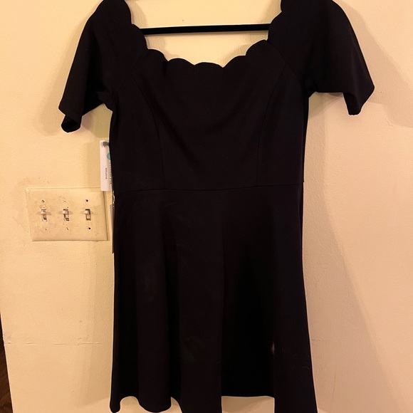 nine britton | Dresses | Nine Britton Stitch Fix Black Scalloped Off ...